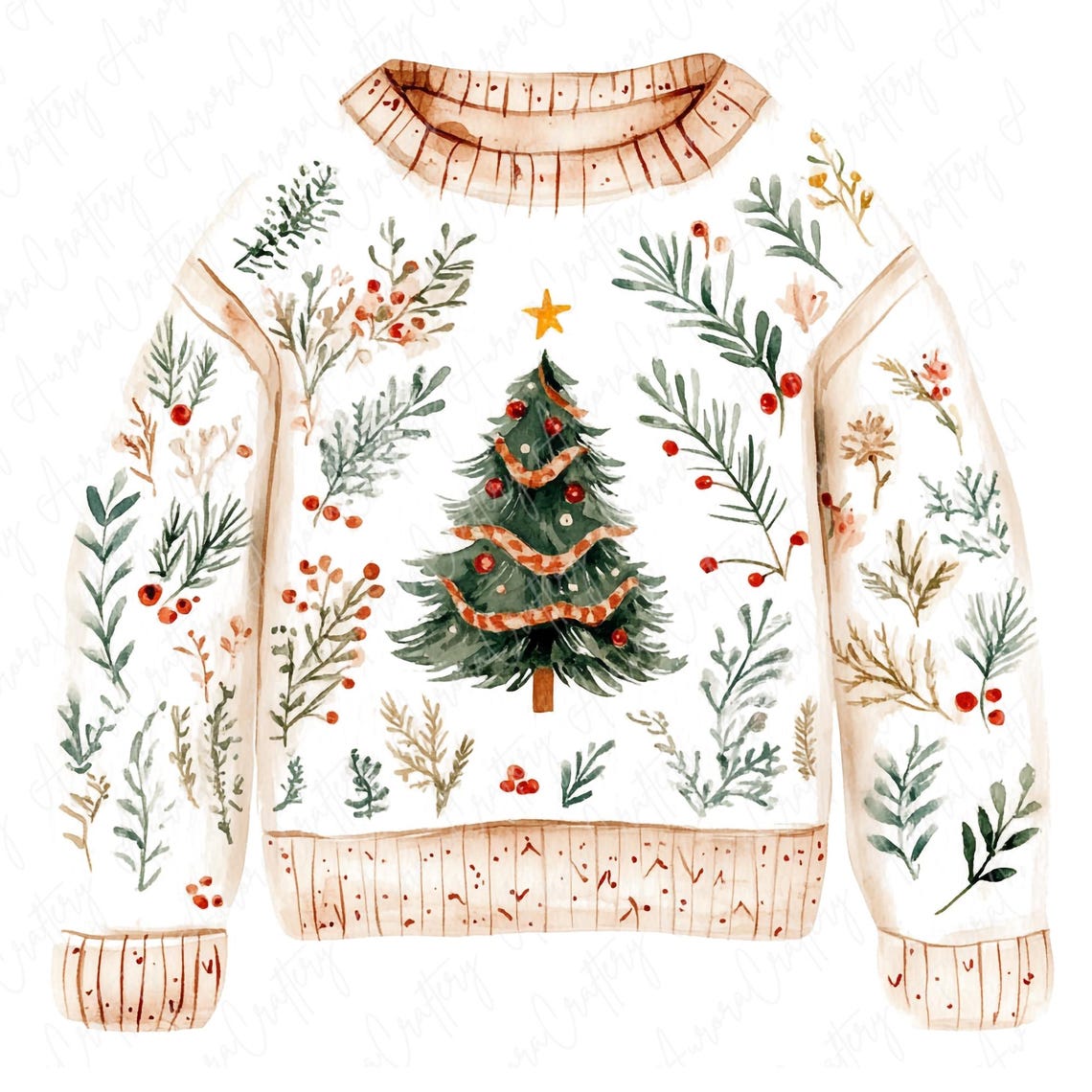 8 Winter Sweater Clipart, Winter Festive Sweater Clipart, Cozy Winter ...
