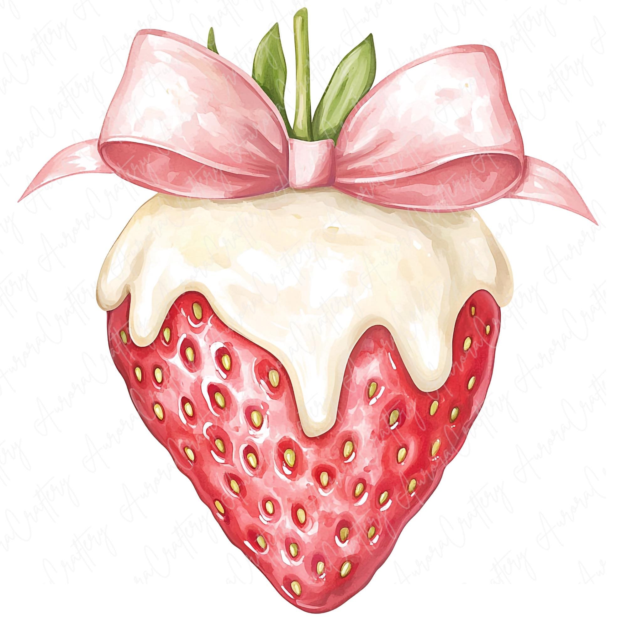7 Chocolate Dipped Strawberry Clipart, Romantic Dessert Clipart for ...