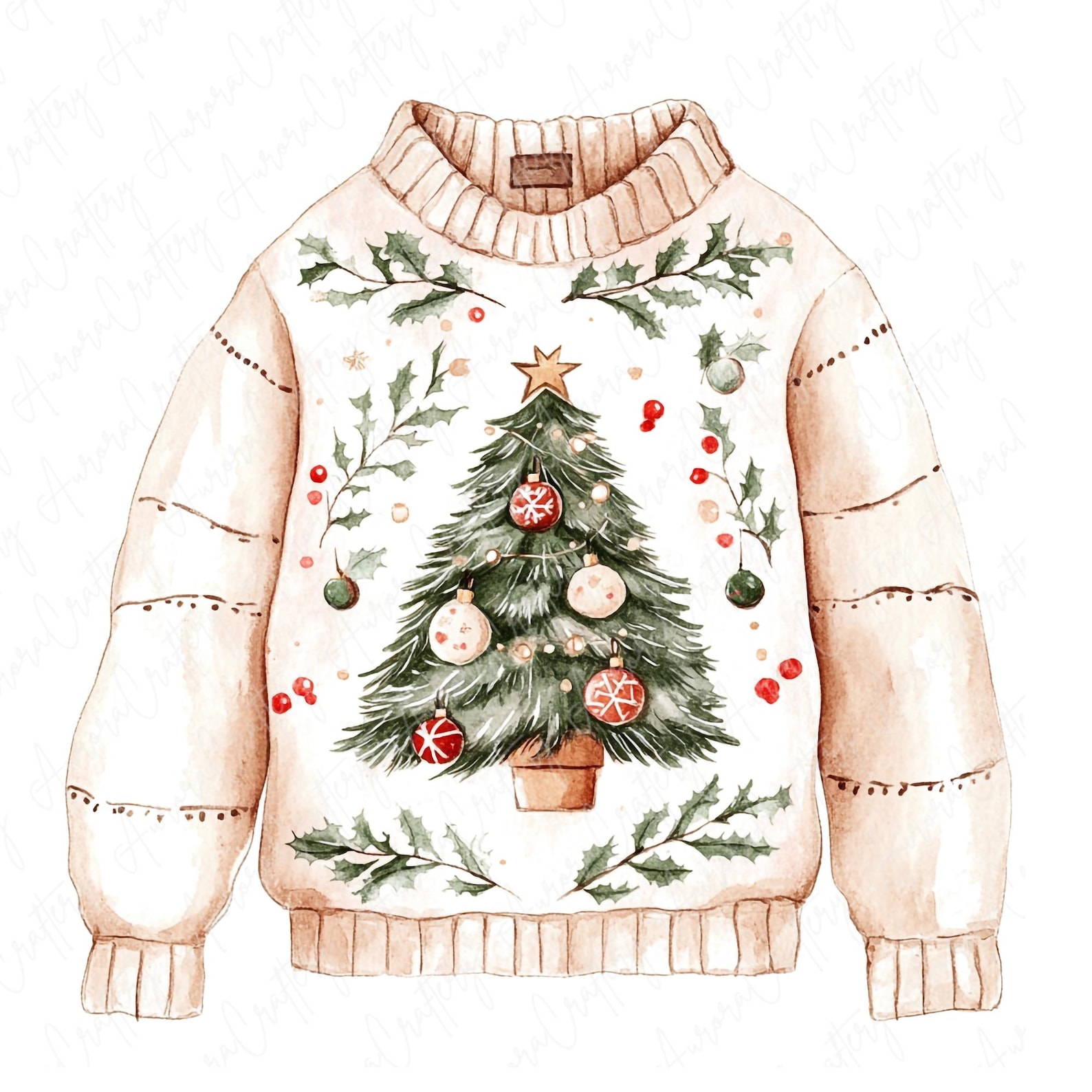 8 Winter Sweater Clipart, Winter Festive Sweater Clipart, Cozy Winter ...