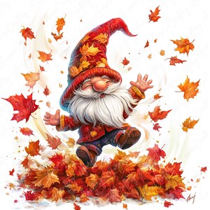 15 Fall Gnome Clipart, Autumn Fall Gnome, Cozy Seasonal Clipart, Fall ...