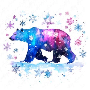 9 Watercolor Polar Bear Winter Clipart, Polar Bear Clipart, Arctic ...