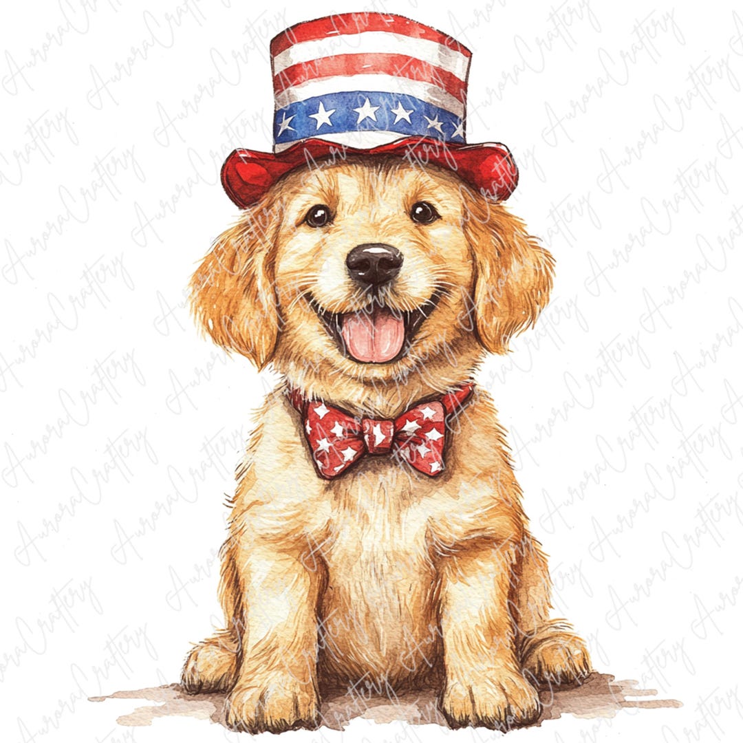 5 Patriotic Dog Clipart, 4th of July Puppy Clipart, American Flag Dogs ...