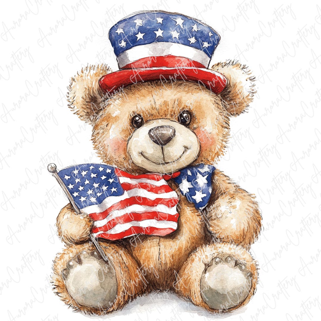 7 Fourth of July Teddy Bear Clipart, Patriotic Bear Clipart With ...