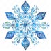 10 Watercolor Blue Snowflake Clipart, Winter Frosty Snowflake Designs ...