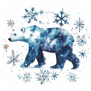 9 Watercolor Polar Bear Winter Clipart, Polar Bear Clipart, Arctic ...