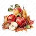 8 Watercolor Pear and Apple Clipart, Autumn Fruit Illustrations With ...