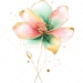 11 Watercolor Coral and Mint Floral Clipart, Flower Clipart, High ...