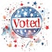 6 Watercolor American Patriotic Voting Stickers Clipart, I Voted Badge ...