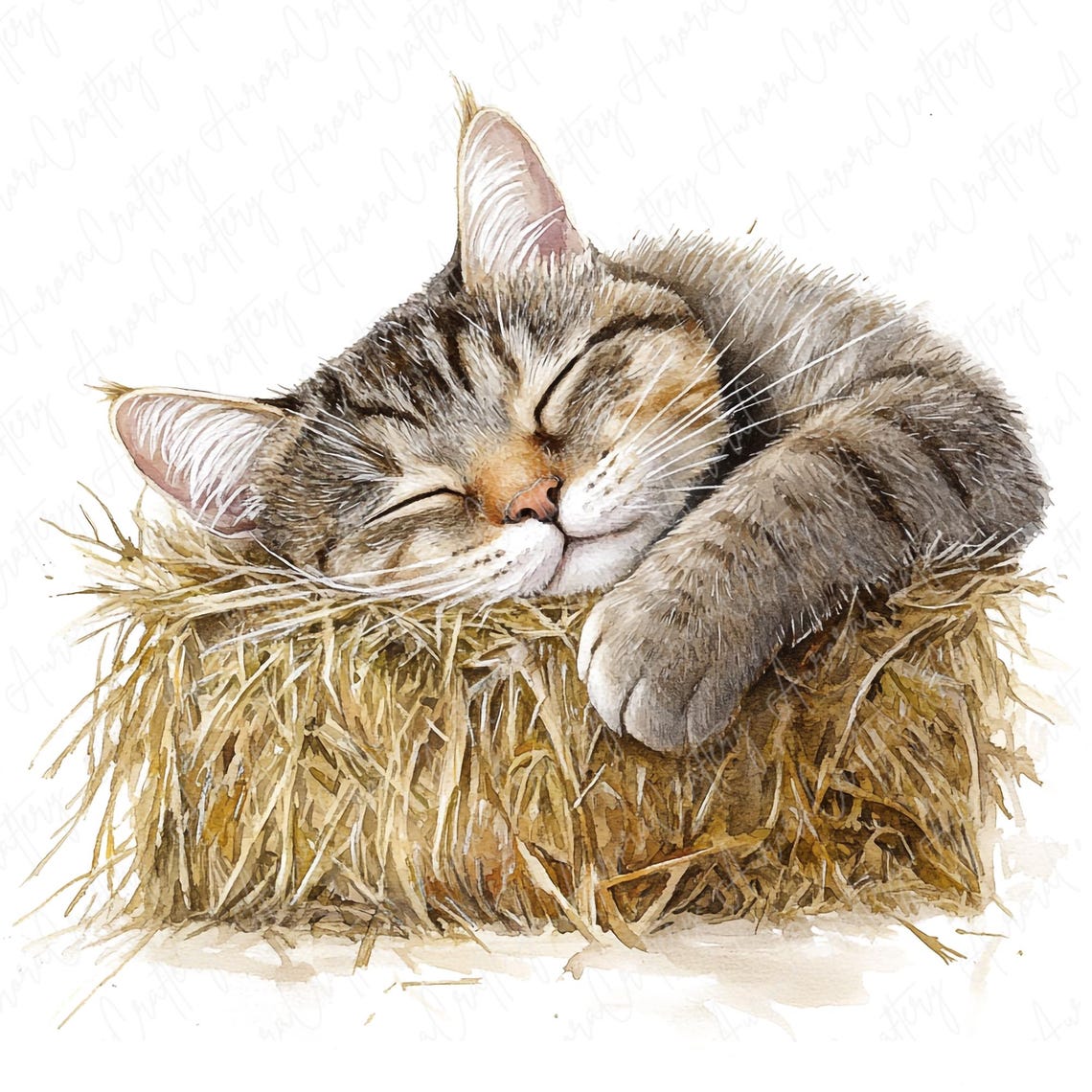 13 Cat Farm Clipart, Watercolor Farm Cats, Watercolor Cat Clipart Cute ...