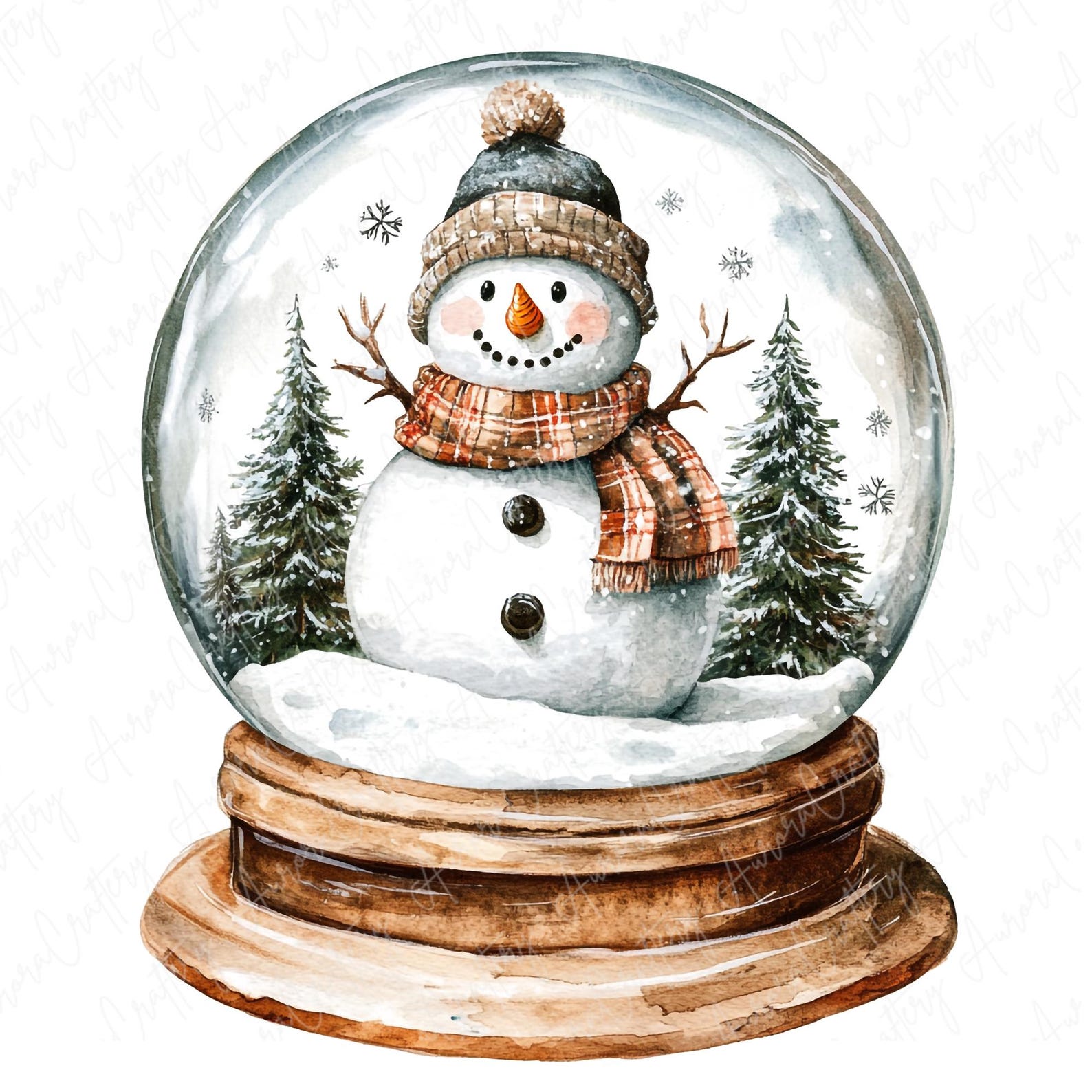 6 Festive Snowman Snow Globe Clipart, Snow Winter Globe, Festive Winter ...