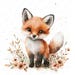 10 Watercolor Fox Clipart, Floral Fox With Flowers, Woodland Animal ...