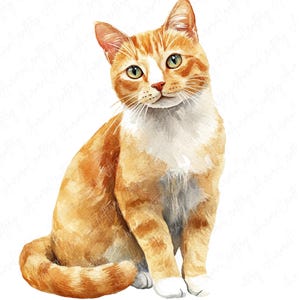 13 Cat Farm Clipart, Watercolor Farm Cats, Watercolor Cat Clipart Cute ...