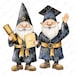 13 Watercolor Graduation Gnome Clipart, Cute Gnomes in Graduation ...