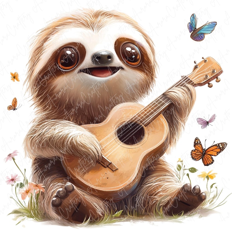 17 Cute Baby Sloth Clipart | Cute Sloths With Hearts, Butterflies ...