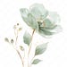 16 Abstract Green Watercolor Floral Clipart Bundle, Mint Green & Gold ...