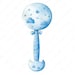 8 Blue Baby Rattle Clipart Set – Watercolor Baby Boy Rattles With Stars ...