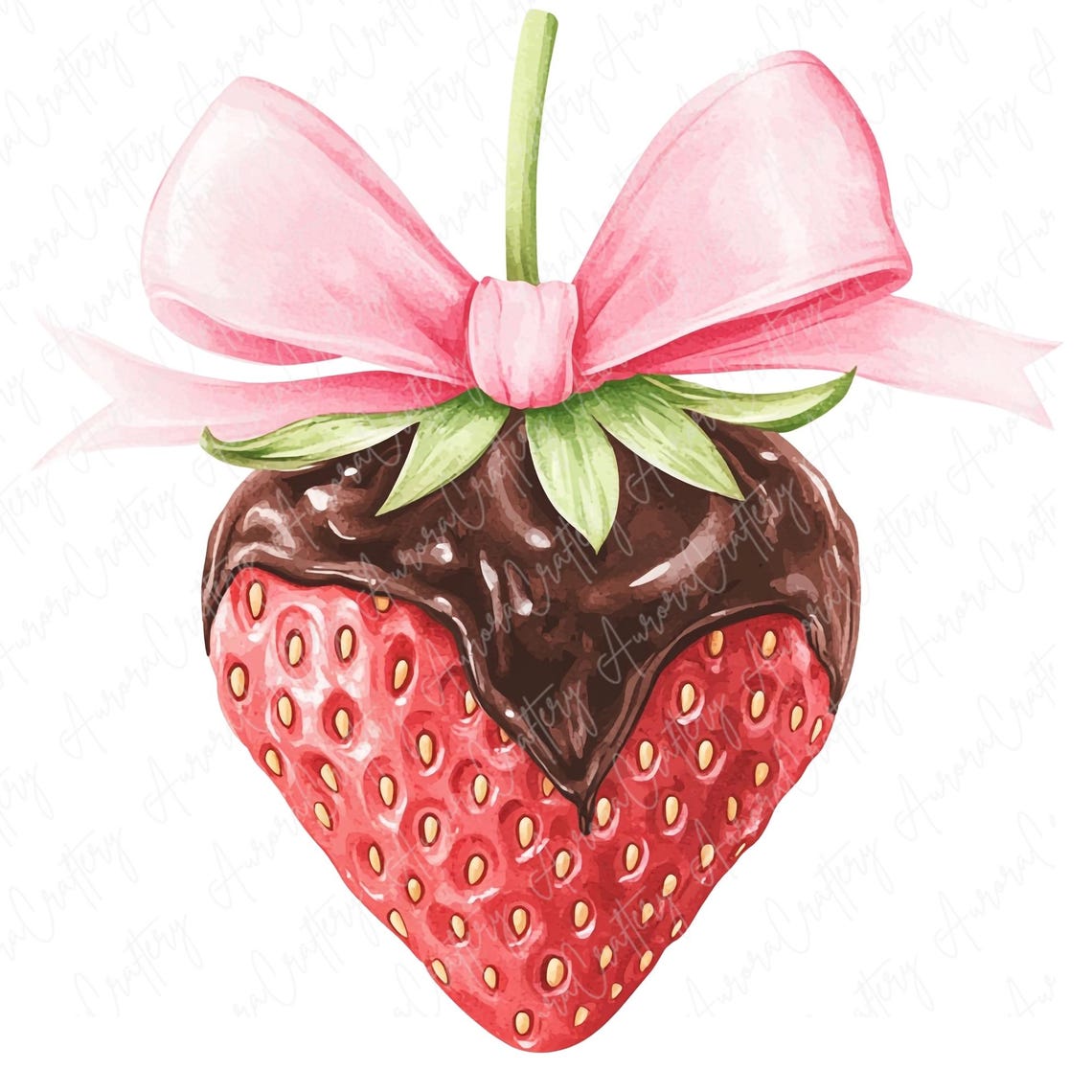 9 Chocolate Covered Strawberry Clipart, Cute Bow Strawberry, Festive ...