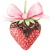 9 Chocolate Covered Strawberry Clipart, Cute Bow Strawberry, Festive ...