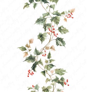 7 Festive Winter Garland Clipart, Elegant Seasonal Greenery Clipart for ...