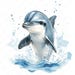 8 Watercolor Dolphin Clipart, Dolphin Sealife Clipart, Playful Dolphin ...