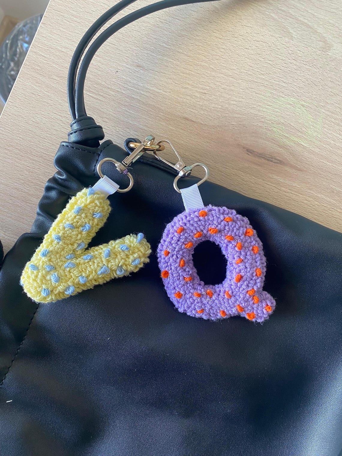 Personalized Punch Needle Letter Keychain, Custom Bag Charm - Etsy