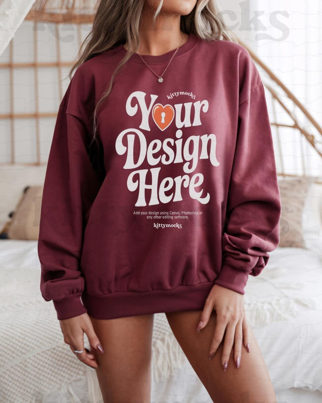 Jerzees 562MR Maroon Mockup, 562MR Boho Aesthetic Mockup, Jerzees ...