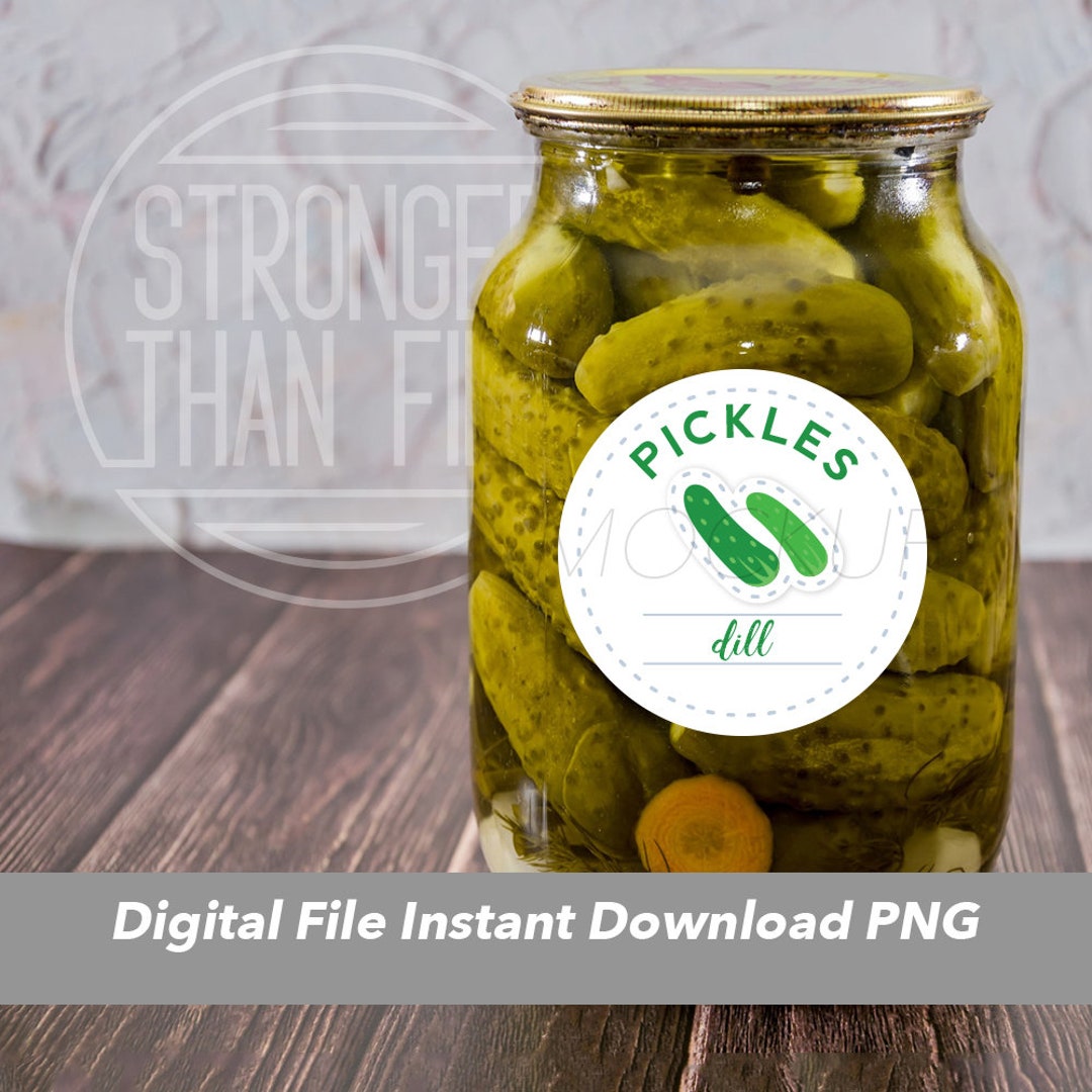 Dill Pickles Canning Label - Printable Mason Jar Homemade Food Gift ...