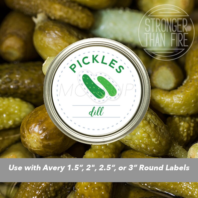 Dill Pickles Canning Label - Printable Mason Jar Homemade Food Gift ...