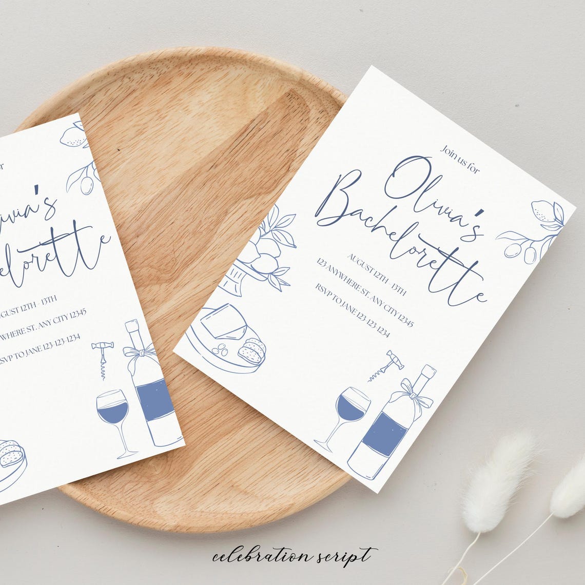 Rustic Wine-themed Bachelorette Invite | Hand-drawn Vineyard Party ...