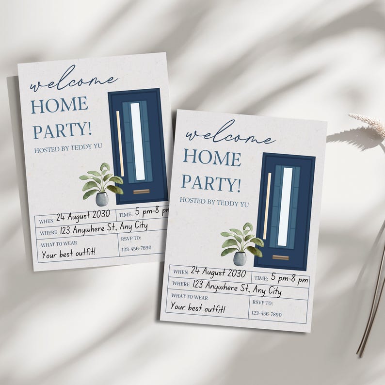 Welcome Home Party Invitation: Modern Housewarming Template (canva ...