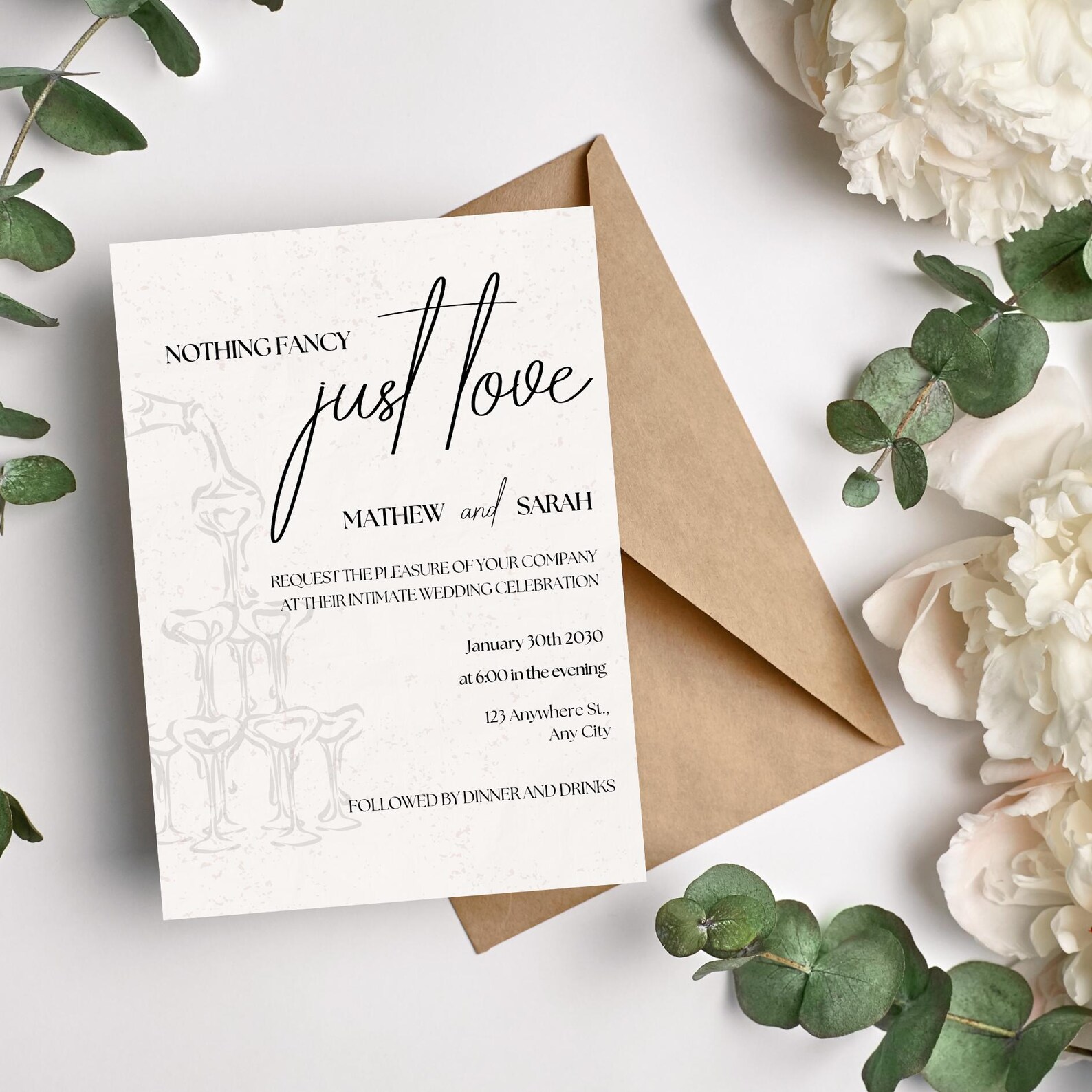 Nothing Fancy, Just Love | Intimate Wedding Invitation - Etsy