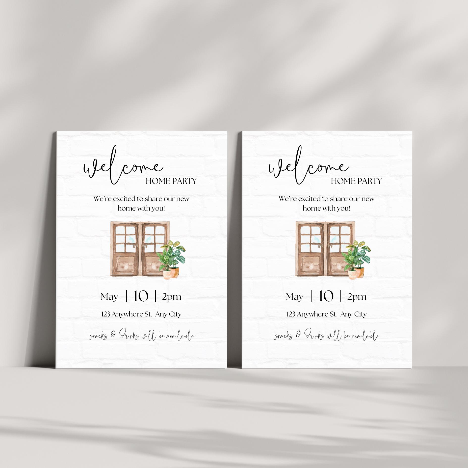 Editable Housewarming Party Invitation Template - Welcome Home ...