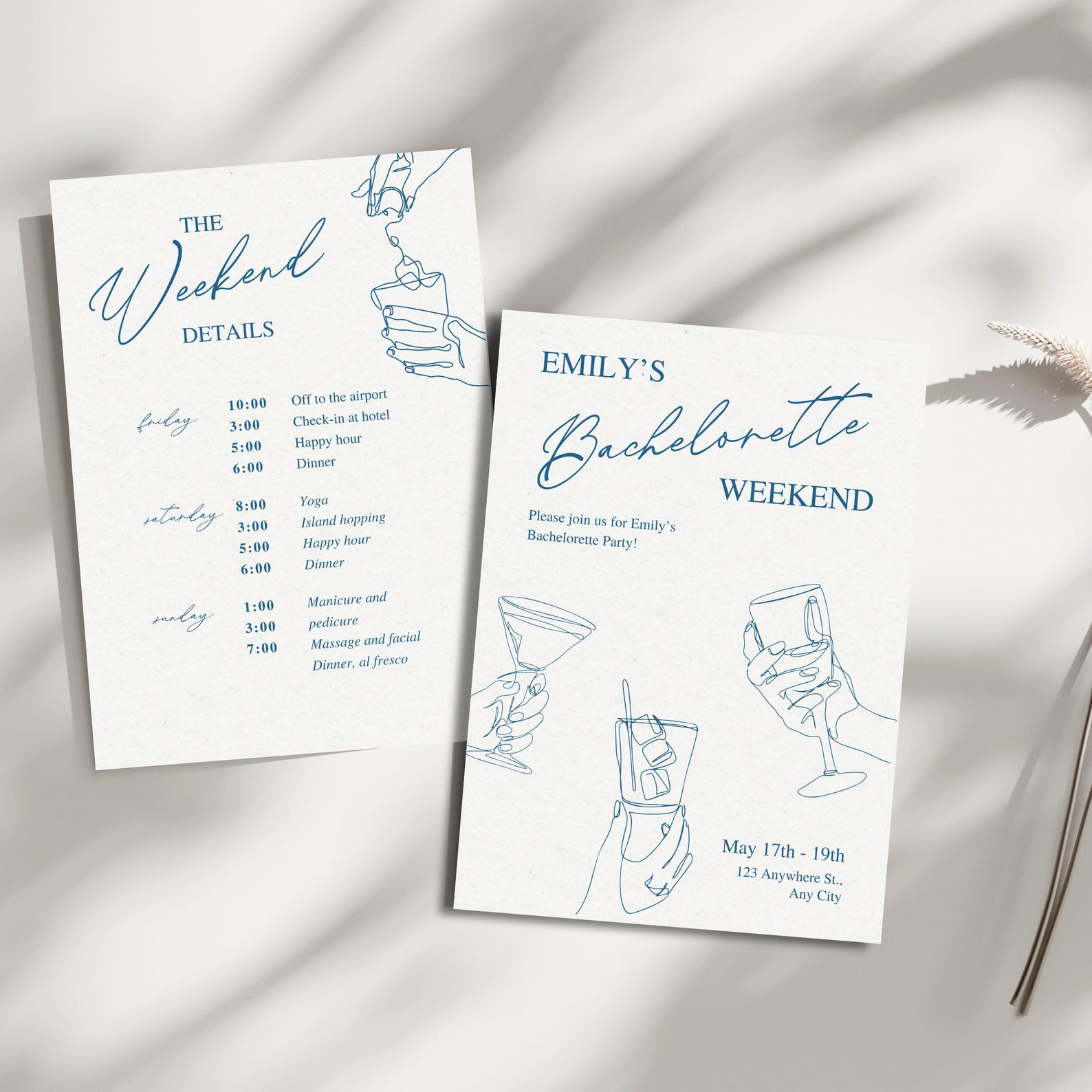 Bachelorette Weekend Invitation | Girls Trip Itinerary | Editable ...