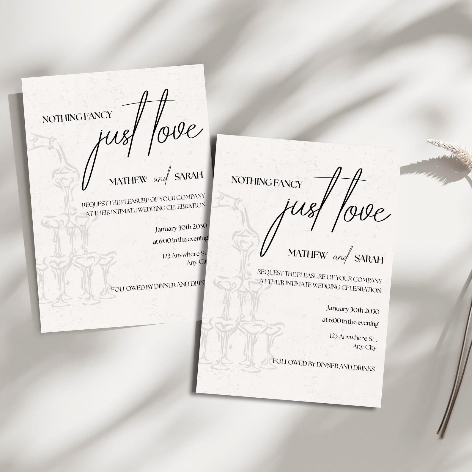 Nothing Fancy, Just Love | Intimate Wedding Invitation - Etsy