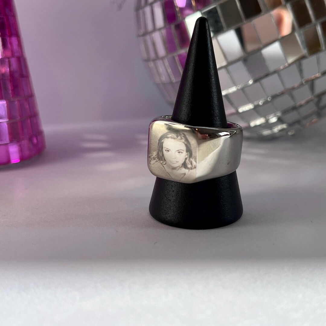 Iconic Lindsey Lohan Mugshot Statement Signet Ring in Gold or Silver ...