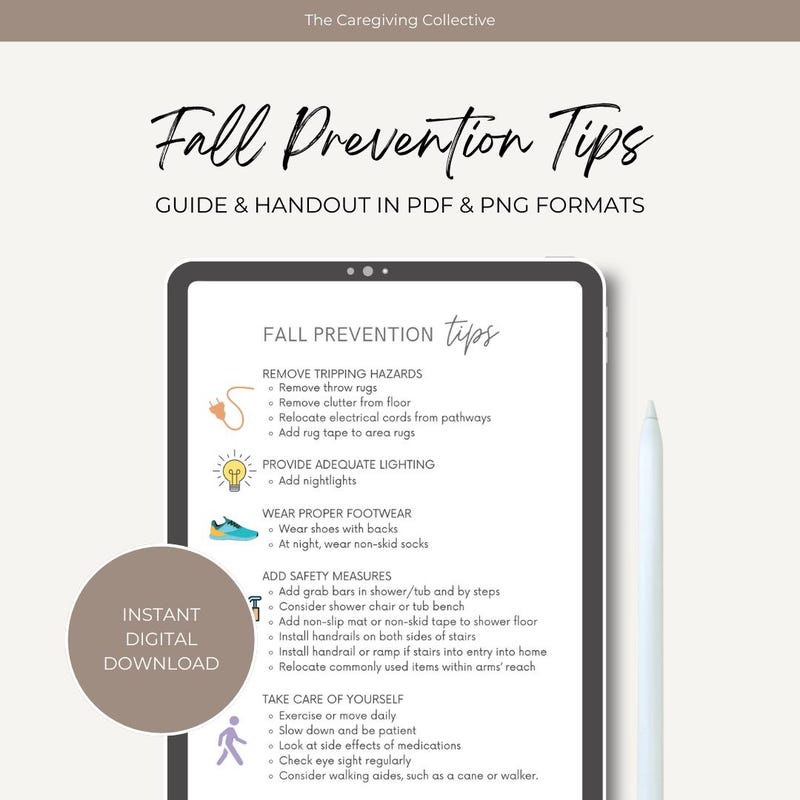 Fall Prevention Checklist - Etsy