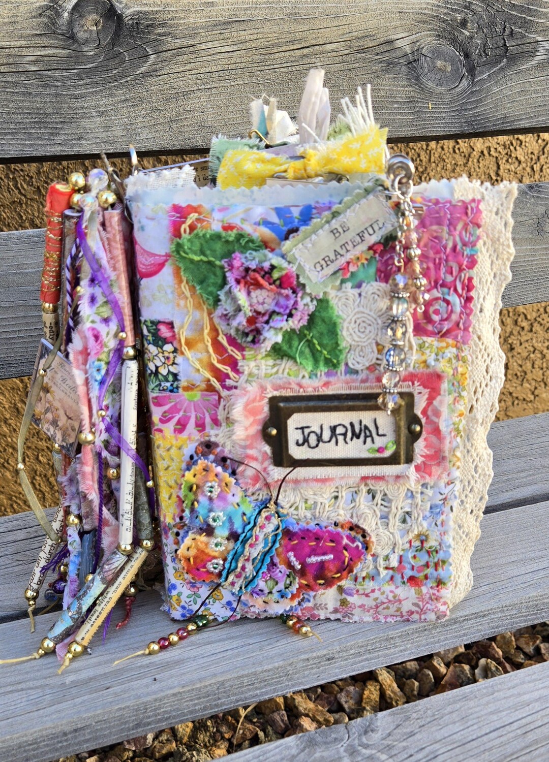 Handmade Junk Journal, Writing Journal, Hand Embroidery, Slow-stitched ...