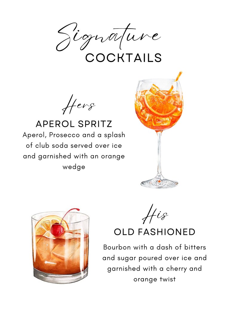 Aperol Spritz Signature Cocktail Signage - Etsy