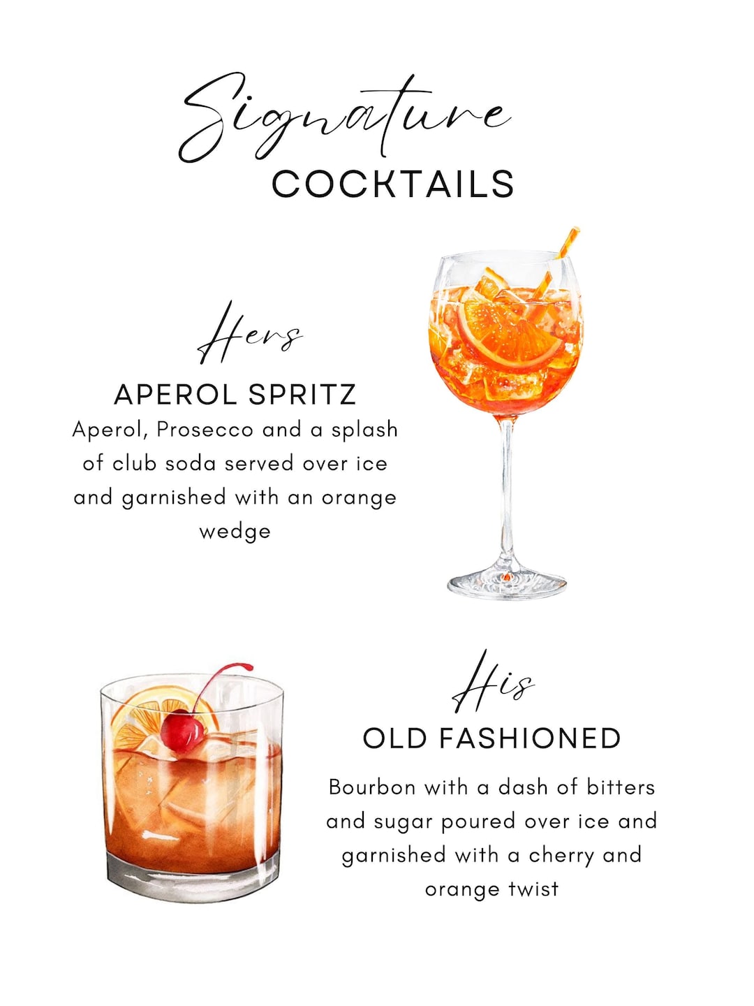 Custom Signature Drink Sign - Etsy
