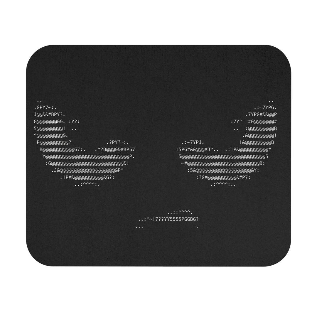 Mouse Pad - Ascii Eyes ASCII Art Print, Gaming Desk Mat, Office Decor ...