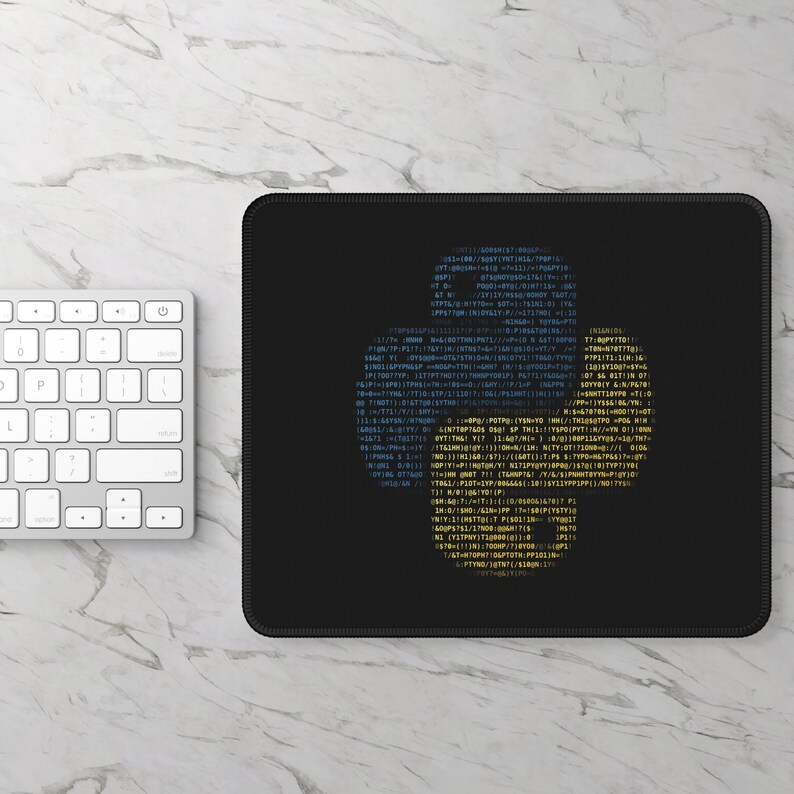 Python Programming Logo Gaming Mouse Pad, Coding ASCII Letters Desk Mat ...