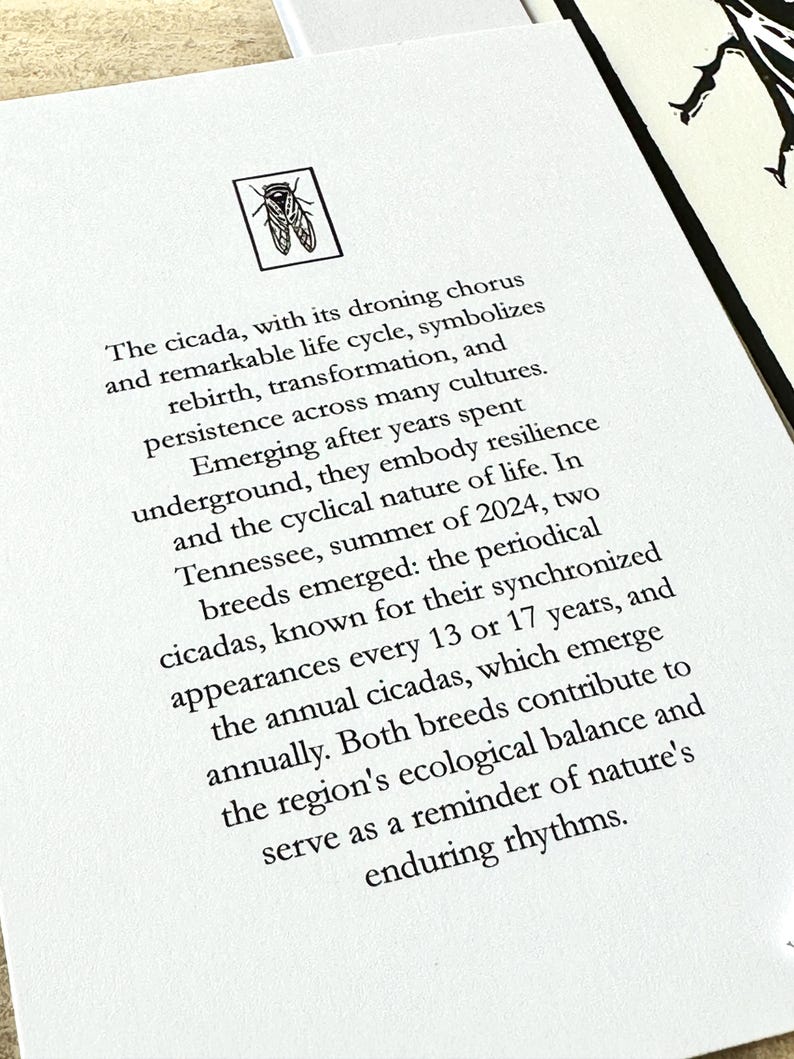 Cicada Summer | Linocut Print | Block Print | Insect | Bug | Summer ...