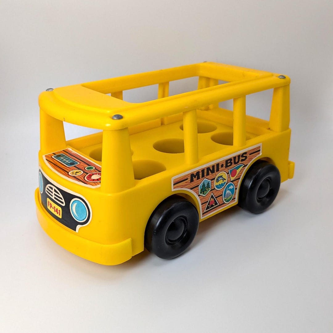 Vintage Fisher Price Little People 141 Play Family Yellow Mini-bus ...