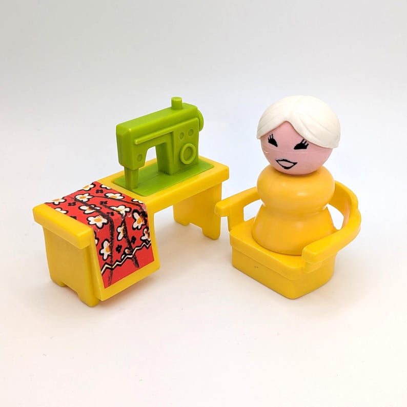 Sewing Machine Yellow and Green - Original Fisher Price Little People ...