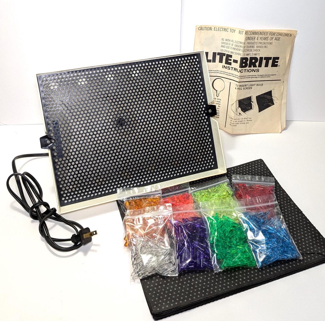 Vintage 1981 Working Lightbrite With Original Box, Organized Color Pegs ...