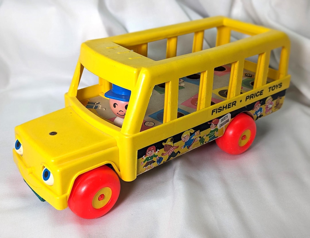 Vintage FISHER PRICE Little People School Bus 192 Little People 1965 ...