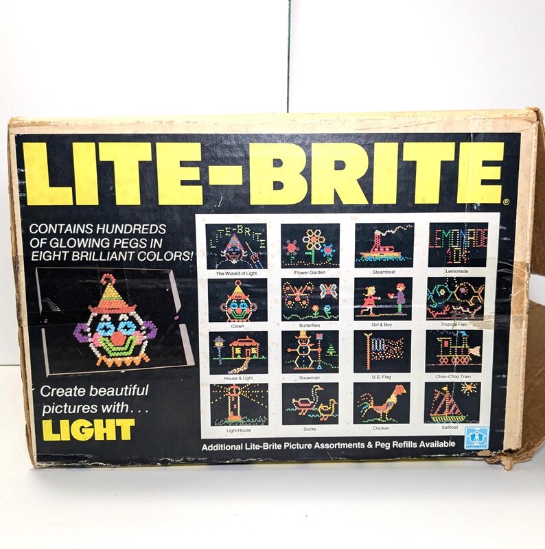 Vintage 1981 Working Lightbrite With Original Box, Organized Color Pegs ...