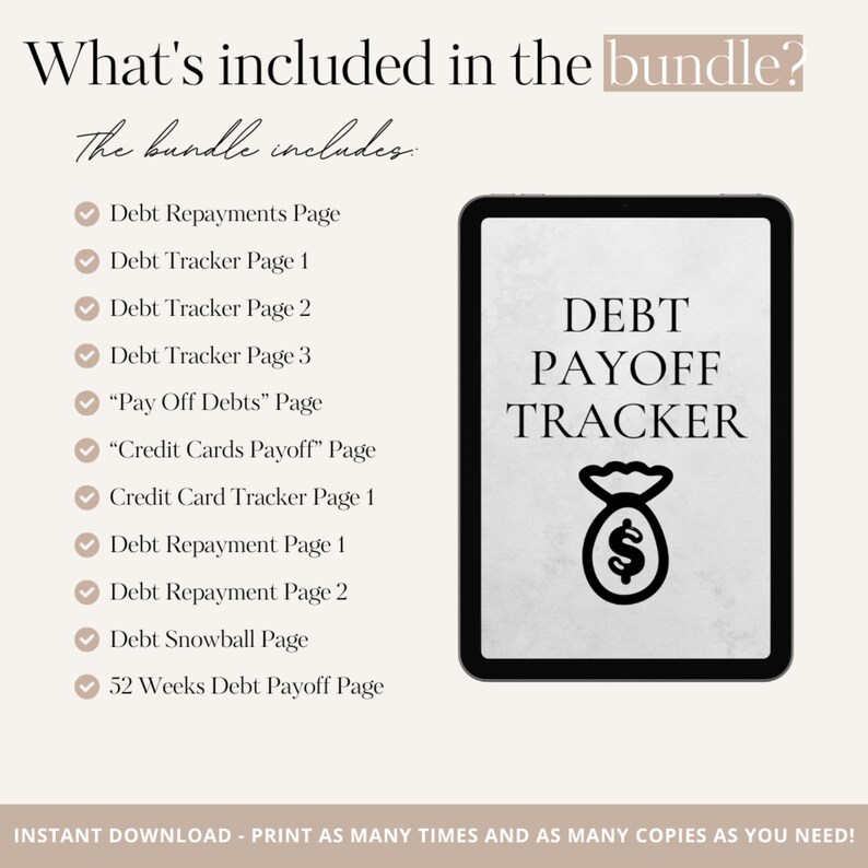 Debt Payoff Tracker: Financial Planner, Credit Card Tracker (PDF) - Etsy