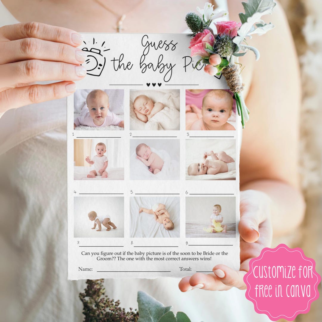 Guess the Baby Game, Custom Photo Game, Wedding Shower Fun, Couples ...