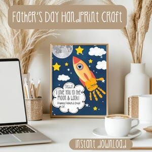 Father's Day Handprint Rocket Craft: Gift From Son (PDF) - Etsy